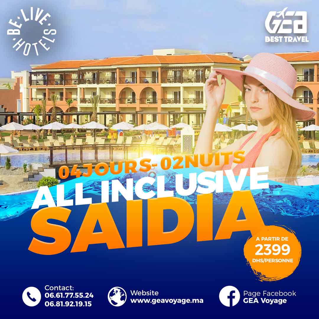 SEJOUR DE LUXE SAAIDIA ALL INCLUSIVE 04J-02N | GEA VOYAGE